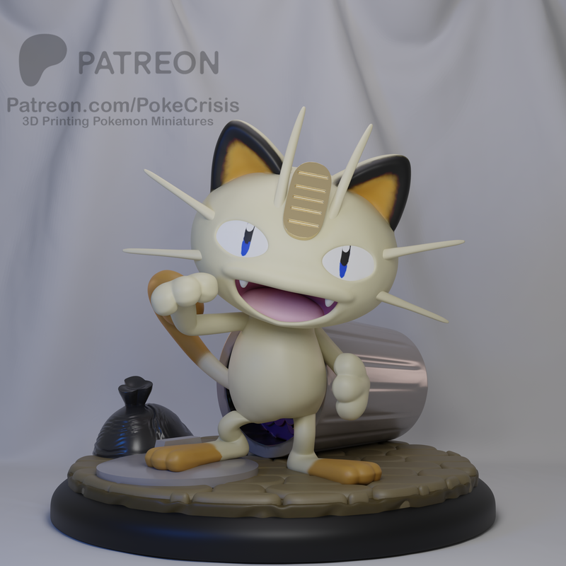 Pokémon – 52 – Meowth – Poke Crisis Miniatures – 35mm – The Save Game